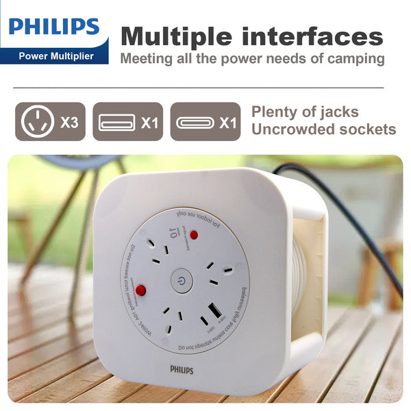 Philips 10m Cube Power Board Socket Strip Adapter 18W Wall Charger Sur ...
